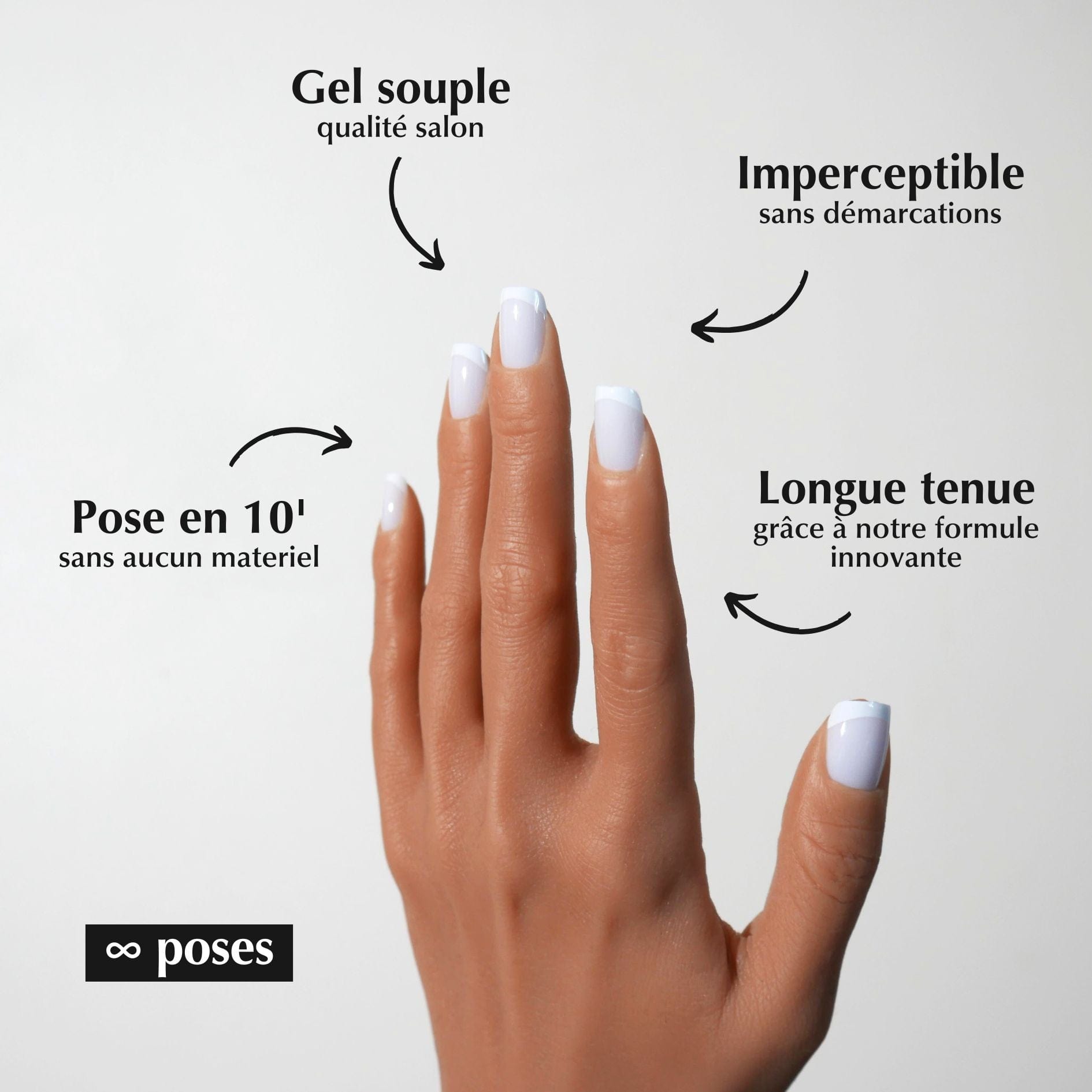 Faux ongles courts et extra-courts - Press on Nails effet naturel